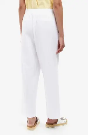 Barbour Christie Cotton & Linen Drawstring Pants - White
