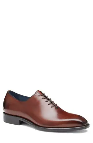 Johnston & Murphy Collection Larson Plain Toe Oxford - Mahogany Italian Calfskin