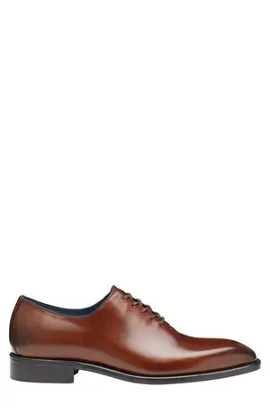 Johnston & Murphy Collection Larson Plain Toe Oxford - Mahogany Italian Calfskin