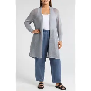 Eileen Fisher Long Organic Linen & Cotton Cardigan
