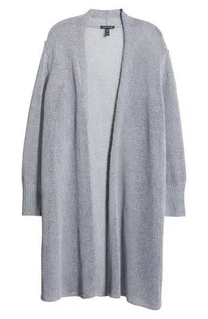 Eileen Fisher Long Organic Linen & Cotton Cardigan