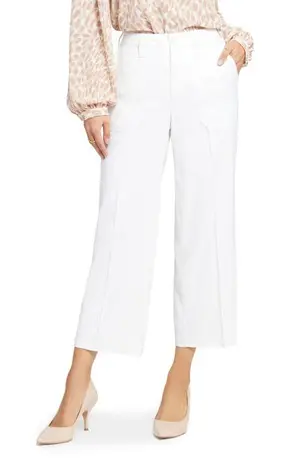 NYDJ Wide Leg Crop Linen Blend Pants - Optic White
