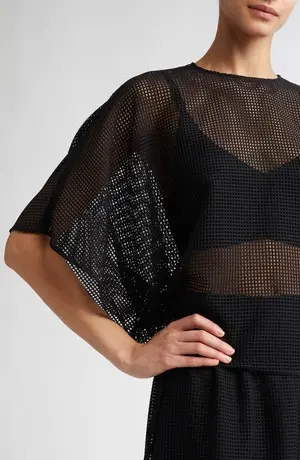 FFORME Tenley Draped Mesh Top