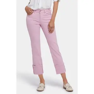 NYDJ Marilyn Wide Cuff Straight Leg Jeans - Pink Nectar