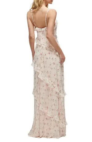 Dessy Collection Ruffle Slip Maxi Dress - Coquette Floral Print