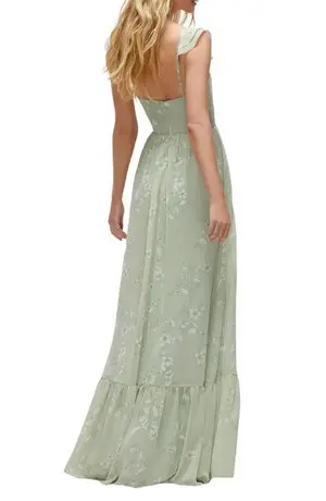 Dessy Collection Bustier Maxi Dress - Vintage Primrose Sage