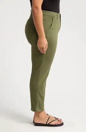 Wit & Wisdom Skyrise Ankle Slim Straight Leg Twill Pants - Celadon