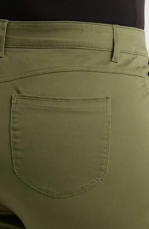 Wit & Wisdom Skyrise Ankle Slim Straight Leg Twill Pants - Celadon