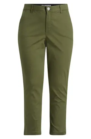Wit & Wisdom Skyrise Ankle Slim Straight Leg Twill Pants - Celadon