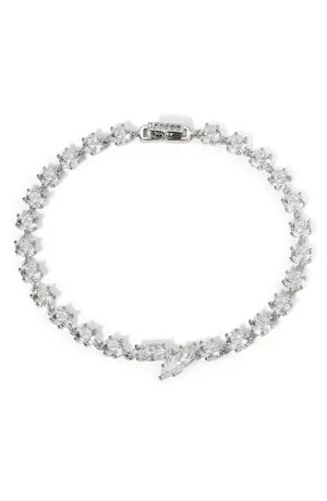 Nadri Beatrix Offset Cubic Zirconia Bracelet - Rhodium