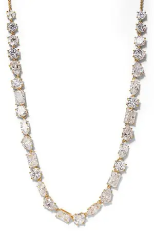 Nadri Beatrix Mixed Cubic Zirconia Tennis Necklace - Gold