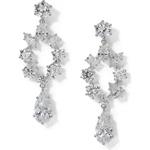 Nadri Beatrix Chandelier Earrings - Rhodium