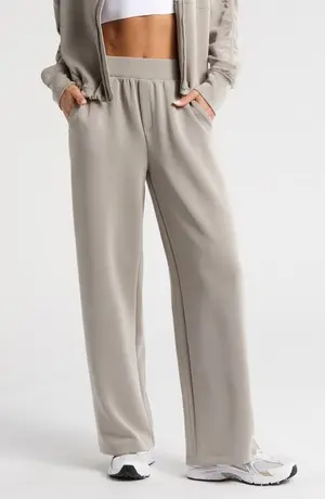 Zella High Waist Straight Leg Pants Grey Earl