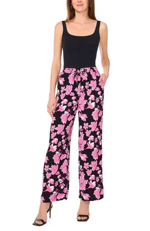 Vince Camuto Floral Print Wide Leg Pants