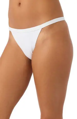 O'Neill Saltwater Solids Ribbed Queens Bikini Bottom - White