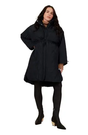 Motherhood Maternity Woven Quilted Puffer Jacket - Black