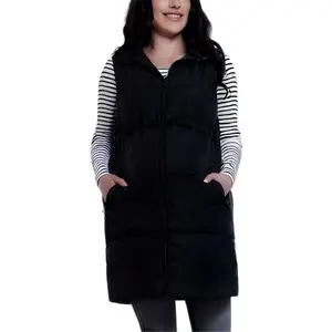 Motherhood Maternity Woven Sleeveless Puffer Vest - Black