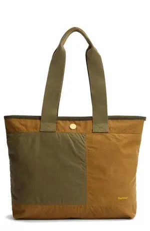 Barbour Mya Two-tone Dry Wax Cotton Tote - Dusky Green