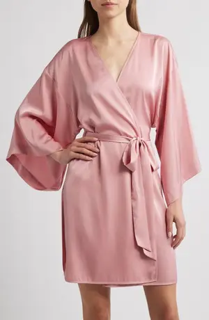 OPEN EDIT Get Ready With Me Satin Robe Pink Beauty