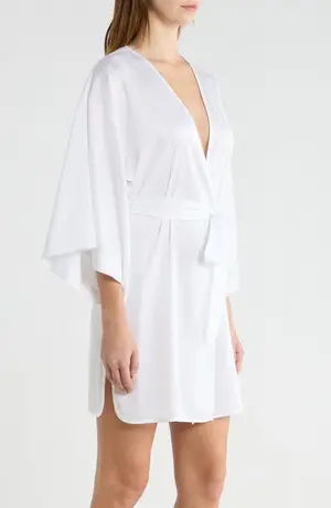 OPEN EDIT Get Ready With Me Satin Robe - White