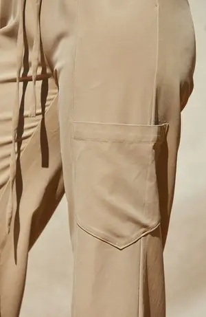 CRESCENT Pull-on Tencel Blend Pants - Taupe