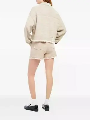 BARRIE Fine-knit Fringe-detail Shorts - Neutrals