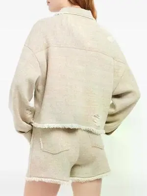 BARRIE Fine-knit Fringe-detail Shorts - Neutrals