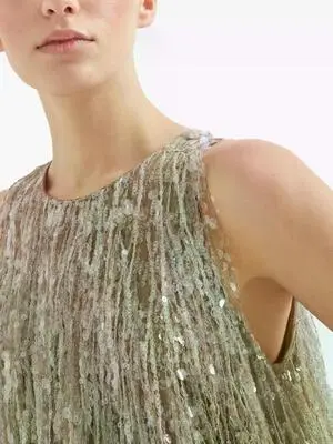 Brunello Cucinelli Waterfall-embroidery Silk Top