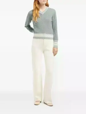 BARRIE Cashmere V-neck Sweater - Blue