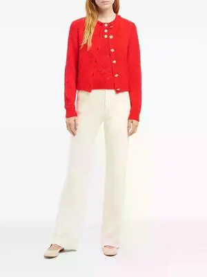 BARRIE Pointelle-motif Cardigan - Red