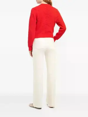 BARRIE Pointelle-motif Cardigan - Red