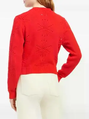BARRIE Pointelle-motif Cardigan - Red
