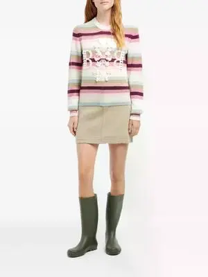 BARRIE 3d-logo Striped Cashmere Sweater