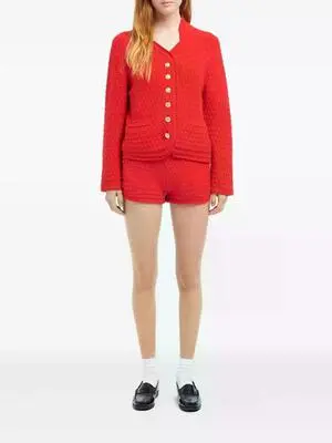 BARRIE Cashmere Tweed Cardigan - Red