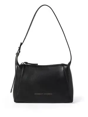 Brunello Cucinelli Logo-debossed Shoulder Bag - Black