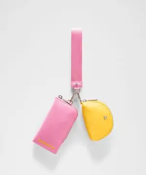 Lululemon Dual Pouch Wristlet Candy Cloud/lemon Lush/silver