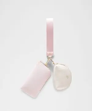 Lululemon Dual Pouch Wristlet - Pink Pearl/light Ivory/gold