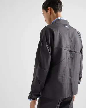 Prada Single-breasted Wool And Silk Jacket - Anthracite Gray