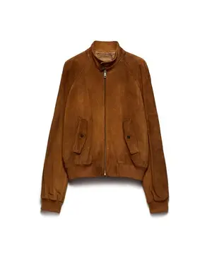 Prada Suede Bomber Jacket - Brown