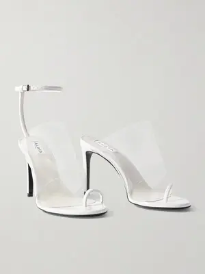 Alaïa Asymmetric Patent-leather And Pvc Sandals - White