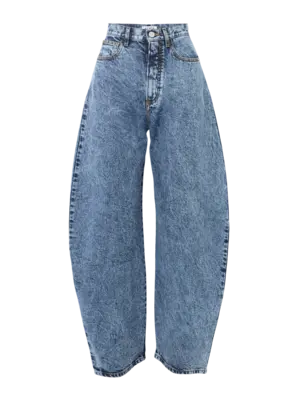 Alaïa High-rise Barrel-leg Jeans - Blue