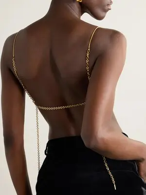 Alessandra Rich Tone Crystal Bralette