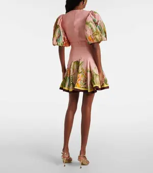 ALEMAIS Papaya Linen-blend Minidress
