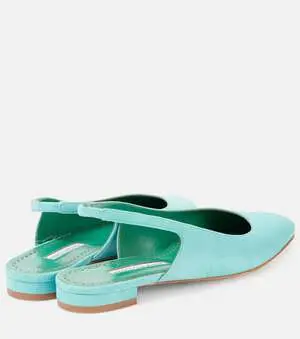 Manolo Blahnik Sawra 10 Suede Slingback Flats