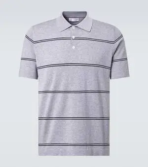Brunello Cucinelli Striped Cotton Polo Shirt