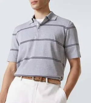 Brunello Cucinelli Striped Cotton Polo Shirt