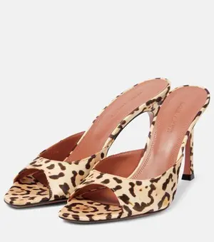 Amina Muaddi Alexa 95 Leopard Print Mules - Multicoloured