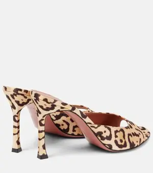 Amina Muaddi Alexa 95 Leopard Print Mules - Multicoloured