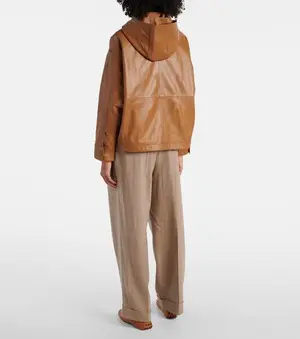 YVES SALOMON Hooded Leather Jacket