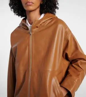 YVES SALOMON Hooded Leather Jacket